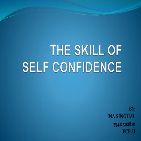 the skill of Self confidence | PPTX