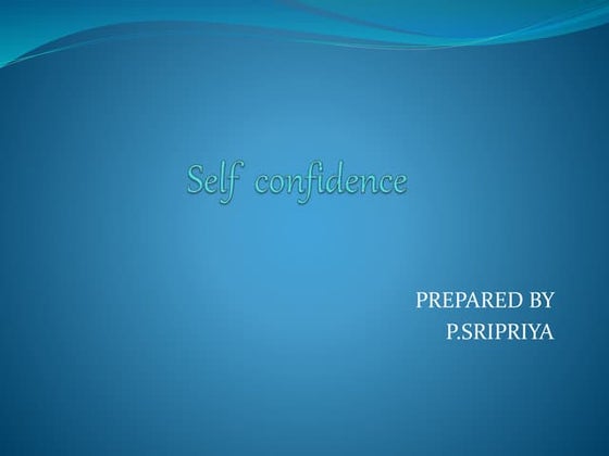Self confidence | PPTX