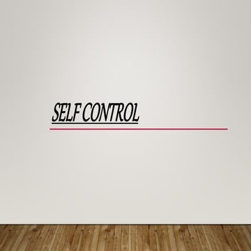 Self control | PPTX