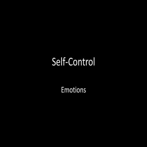 Self control 2 | PPT