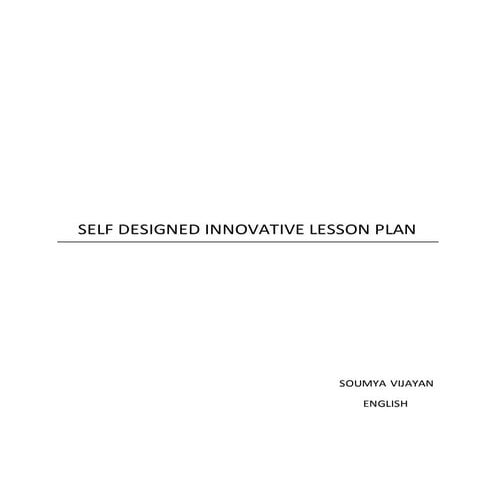 self designed innovative lesson plan | PDF