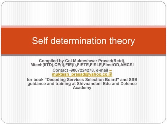 Self determination theory | PPT
