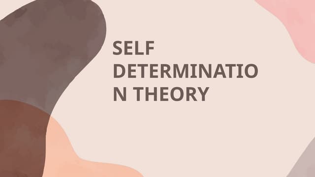 Self determination theory | PPT