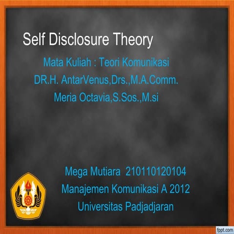 Self Disclosure Theory | PPT