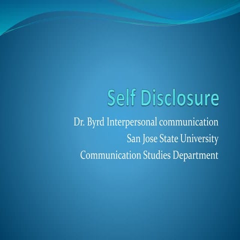 Self disclosure | PPTX