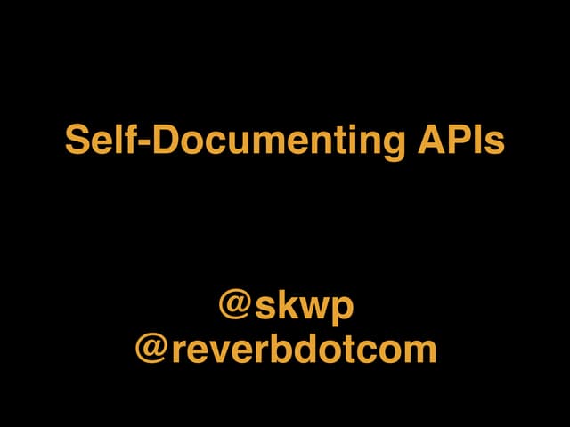 Building Self Documenting Rest Apis Ppt