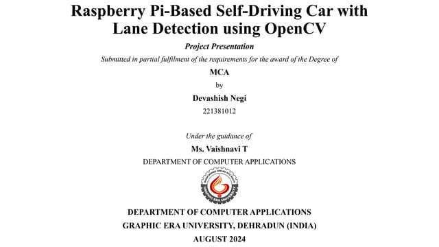 Self Driving Car Using Raspberry Pi And Opencvpptx Robotics