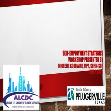 Self Employment Strategies for the Ambitious Individual | PPTX