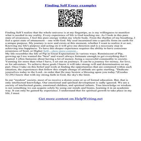 Self Essay Examples | PDF