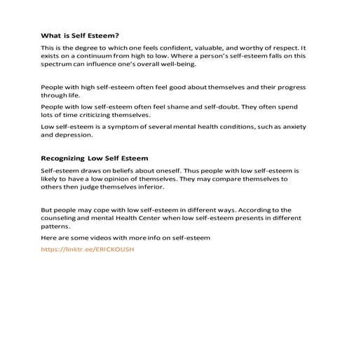 Self Esteem | DOCX