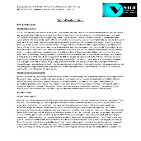 Self Evaluation | DOCX