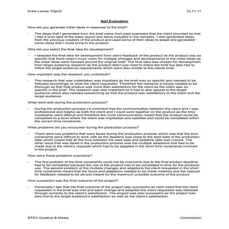 Self Evaluation | DOCX