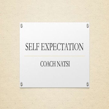 Self expectation | PPTX