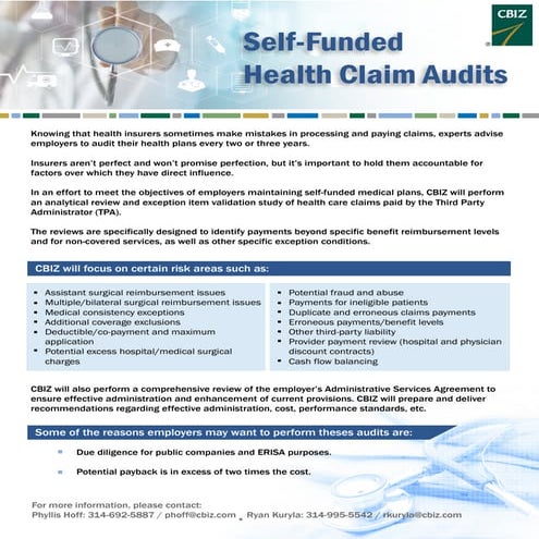 Self-Funded Health Claim Audits | PDF | Health Insurance | Insurance