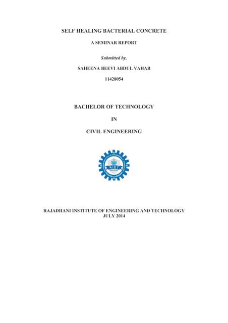 Self healing concrete | PPTX