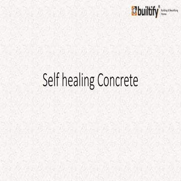 Self healing concrete | PPTX