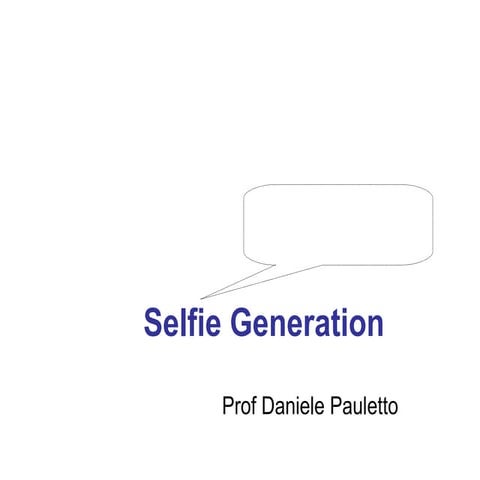 Selfie Generation | PPT
