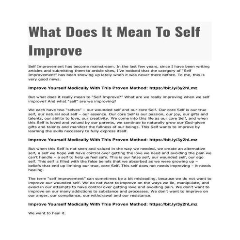 Self improvement | PDF