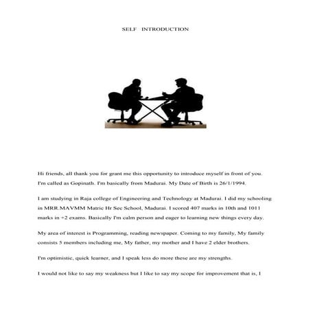 SELF INTRODUCTION | HOW TO INTRODUCE YOURSELF IN ENGLISH | INTERVIEW