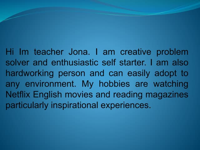 Self Intro Pptx