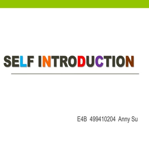 Self introduction | PPT