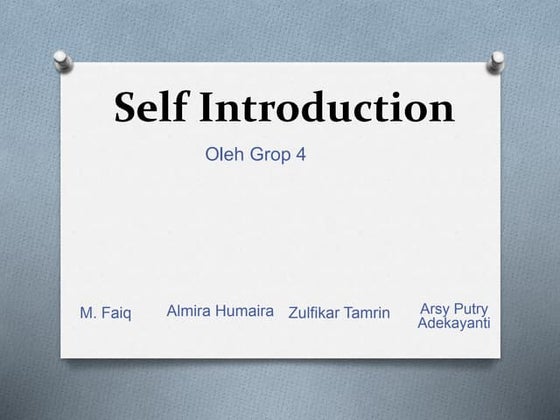 Sel-Introduction How to Introduce yourself step by step | PPT