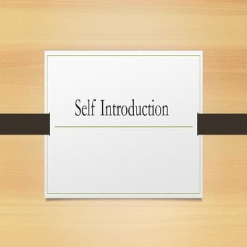 Self Introduction on the marketing and sales. It s a self introductory ...