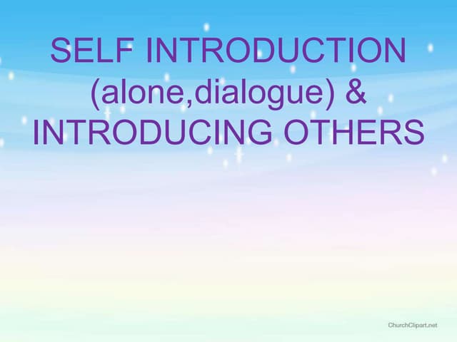 Self introduction (1) | PPTX