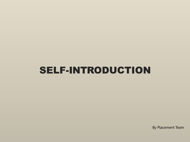 Self introduction (1) | PPTX