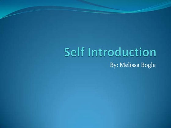 Self introduction | PPT