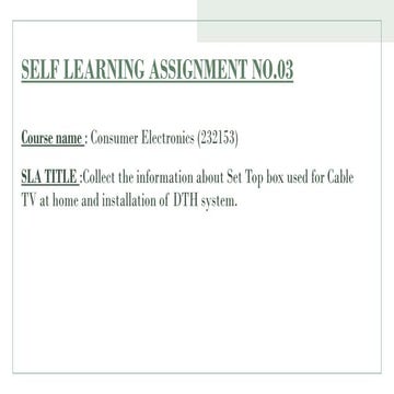 Comprehensive Overview of Set Top Boxes and DTH System Installation for ...