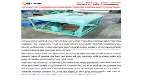 Synchronization table lift screw mechanism, synchronized screw jack ...