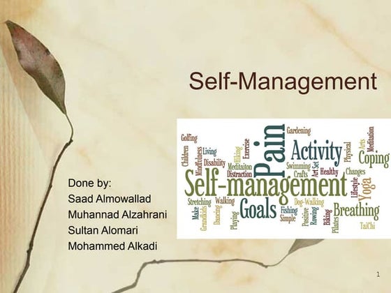 Self management ppt | PPT
