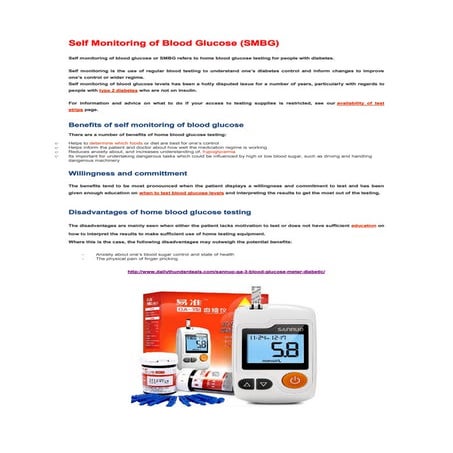 Self monitoring blood | PDF