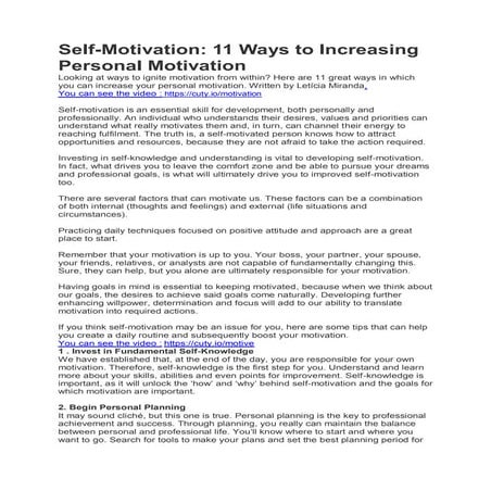 Self motivation.pdf | Career Advice | Careers
