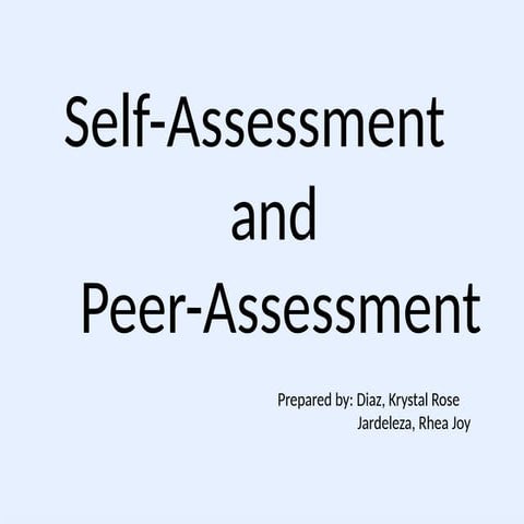 Enhancing Learning Through Self-Assessment and Peer-Assessment ...