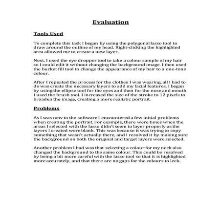 Self portrait evaluation | DOCX