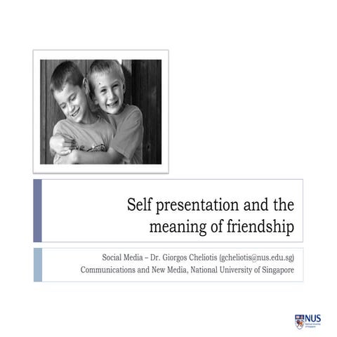 Self Presentation And Friendship | PPT