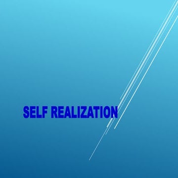 Self realization | PPTX