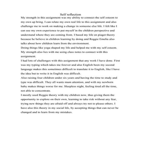 Self reflection | DOC