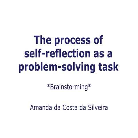 Self reflection as a problem-solving task | PPT