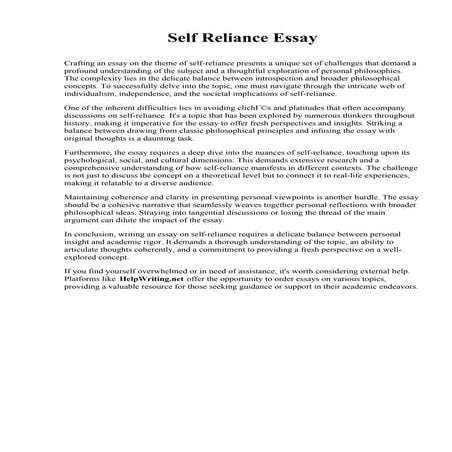 Self Reliance Essay.pdf