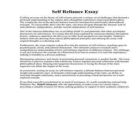 Self Reliance Essay.pdf