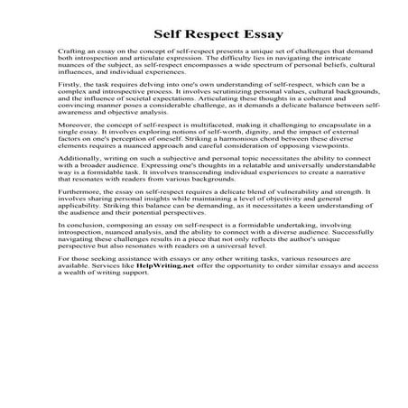 Self Respect Essay. Speech On Respect Respect Speech for Students and ...