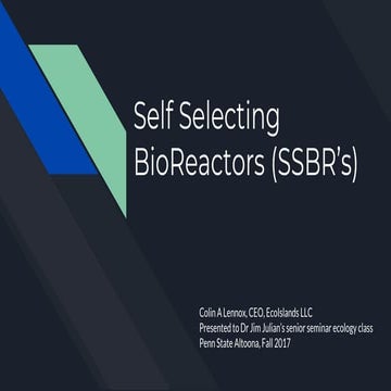 Self Selecting BioReactors (SSBR's) | PDF | Biological Sciences | Science