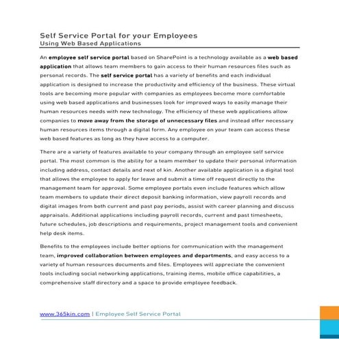 Self service portal for your employees | PDF