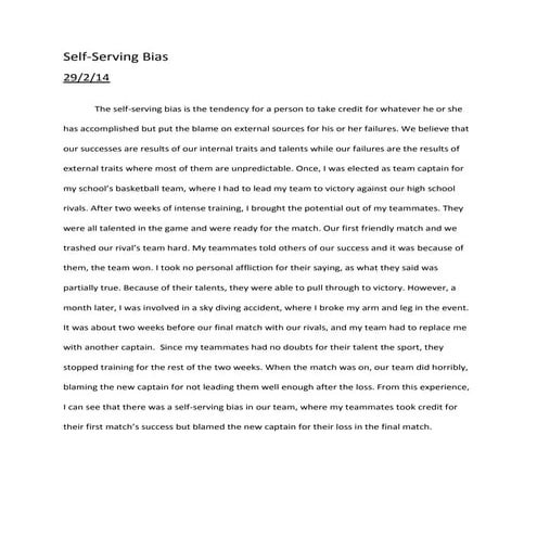 Self serving bias | DOCX