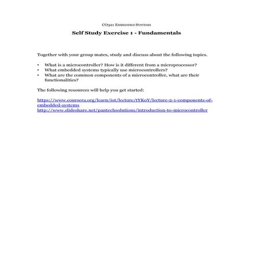 Self study exercise 1 | PDF | Education