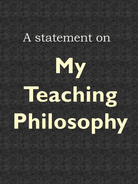 My teaching philosophy