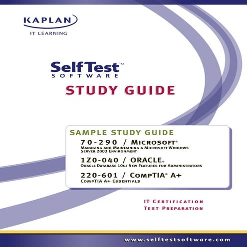 Self Test Study Guide Sample | PPT